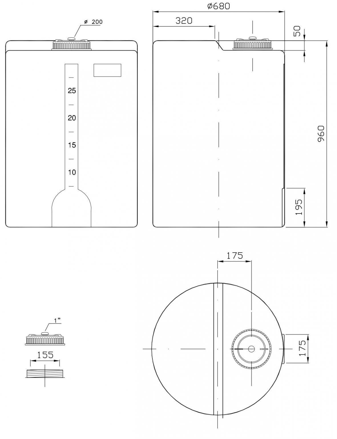 Chemical Dosing Storage Tank 310 lt - ADTEC Chemicals